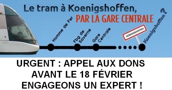 Le tram pour Koenigshoffen... par la gare centrale
